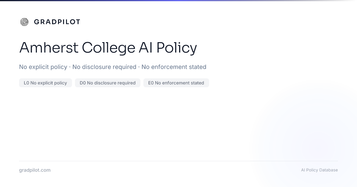 Amherst College AI Policy: Can You Use ChatGPT? (2026) | GradPilot
