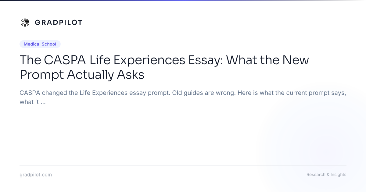 The CASPA Life Experiences Essay: What the New Prompt Actually Asks ...