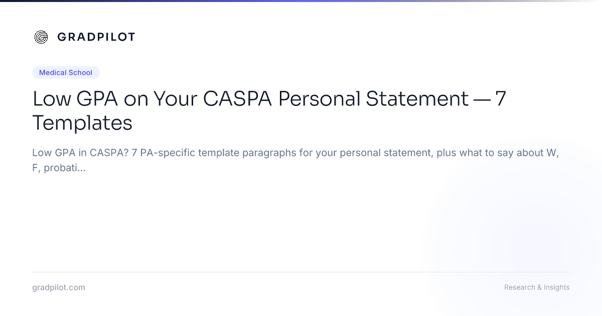 Low GPA on Your CASPA Personal Statement — 7 Templates - GradPilot