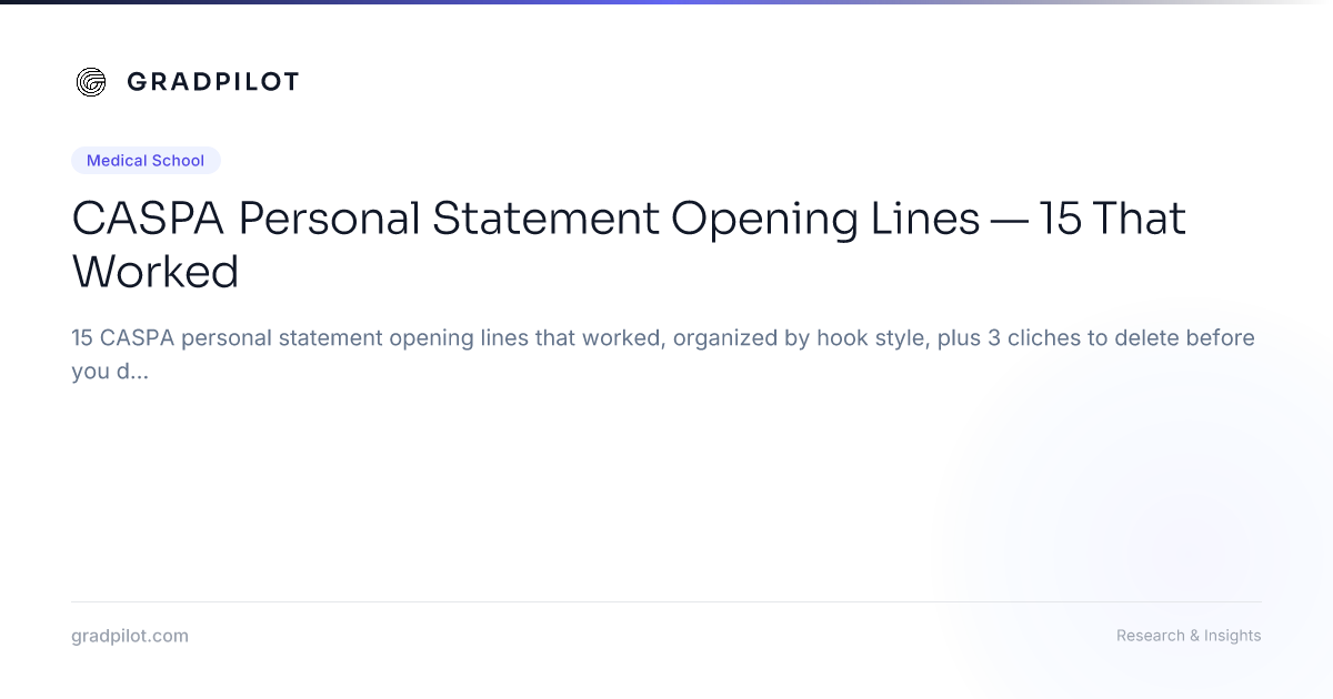 CASPA Personal Statement Opening Lines — 15 That Worked - GradPilot