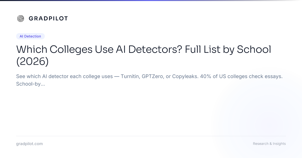 Which Colleges Use AI Detectors? Full List by School (2026) - GradPilot