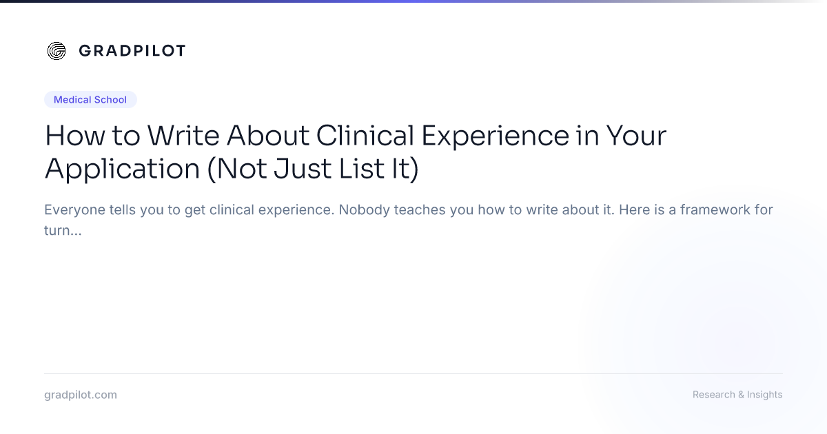 How to Write About Clinical Experience in Your Application (Not Just ...