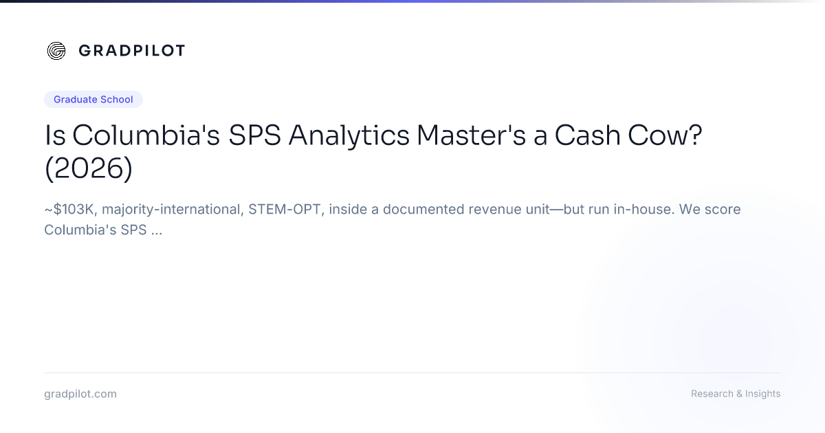 Is Columbia's SPS Analytics Master's a Cash Cow? (2026) - GradPilot
