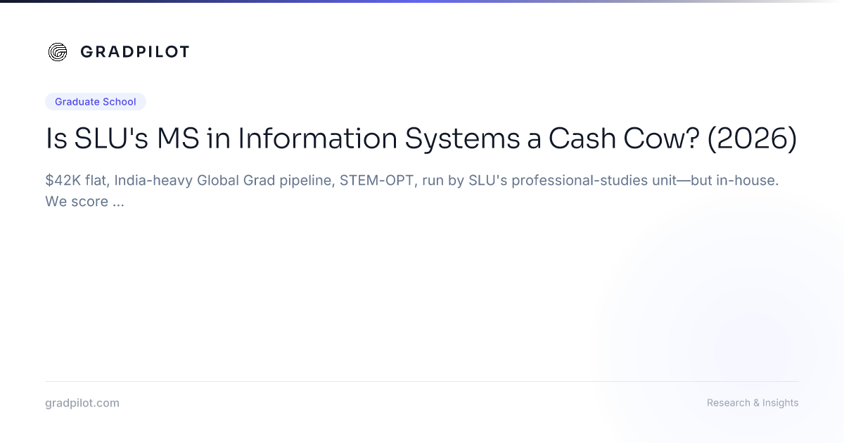 Is SLU's MS in Information Systems a Cash Cow? (2026) - GradPilot