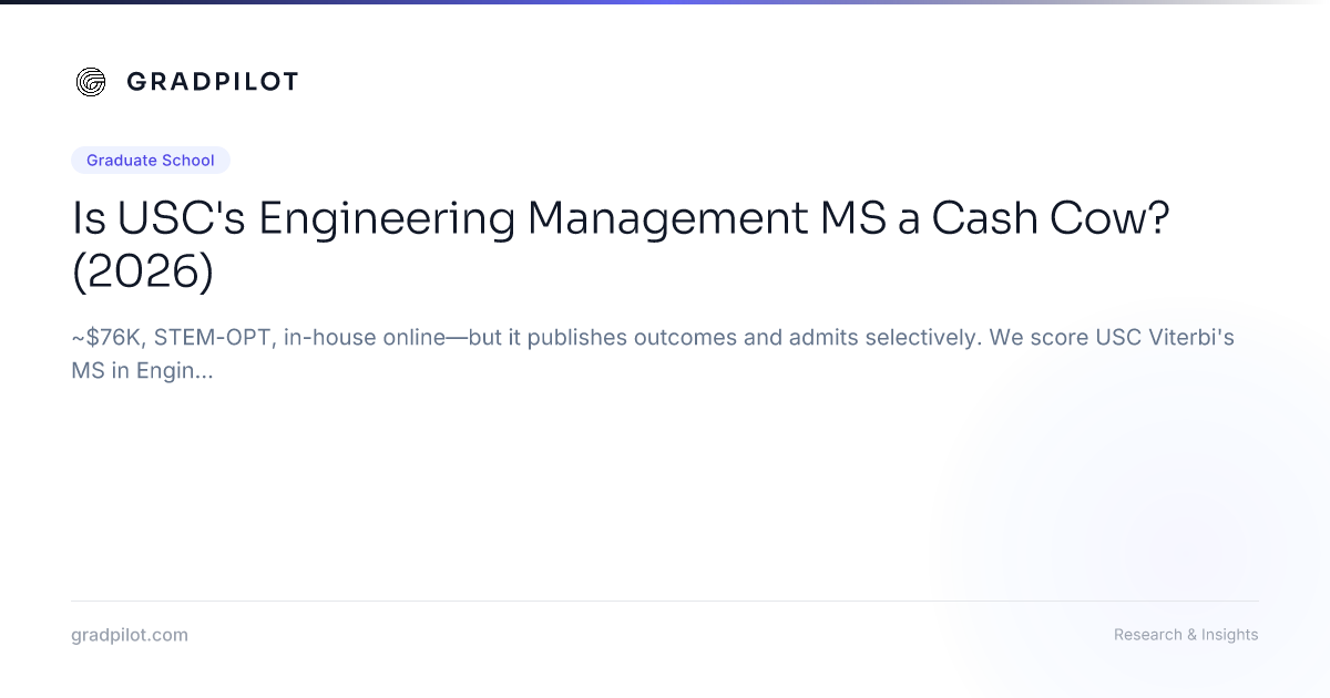 Is USC's Engineering Management MS a Cash Cow? (2026) - GradPilot
