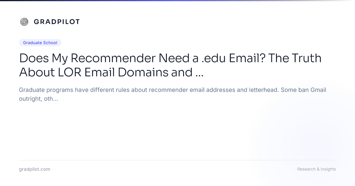 Does My Recommender Need a .edu Email? The Truth About LOR Email ...