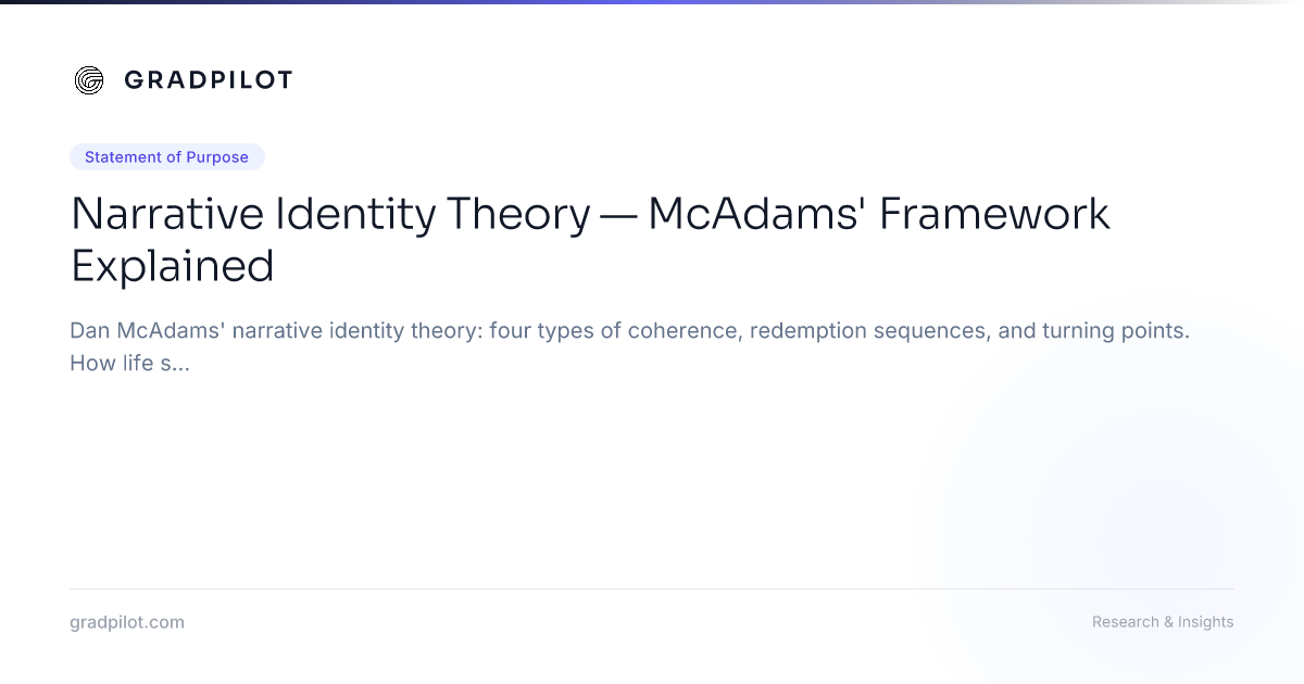 Narrative Identity Theory — McAdams' Framework Explained - GradPilot
