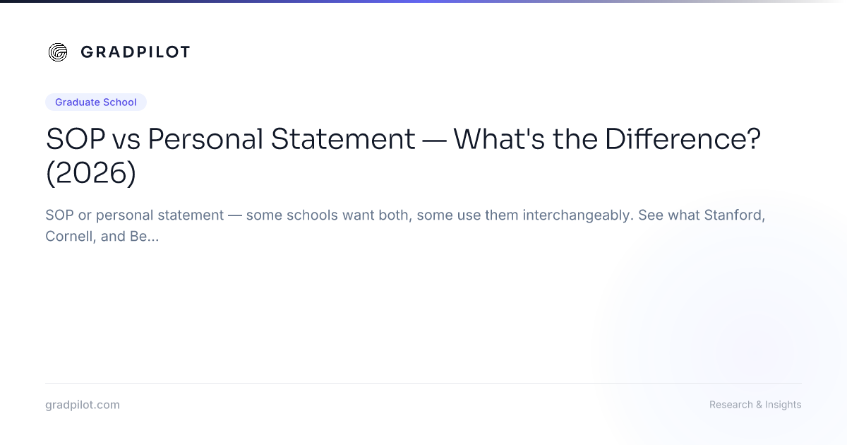SOP vs Personal Statement — What's the Difference? (2026) - GradPilot