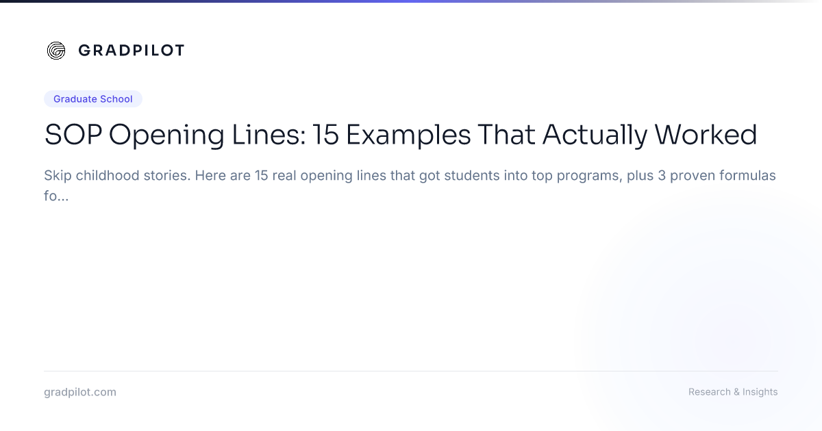 Statement of Purpose Opening Lines: 15 Examples That Got Students Into ...