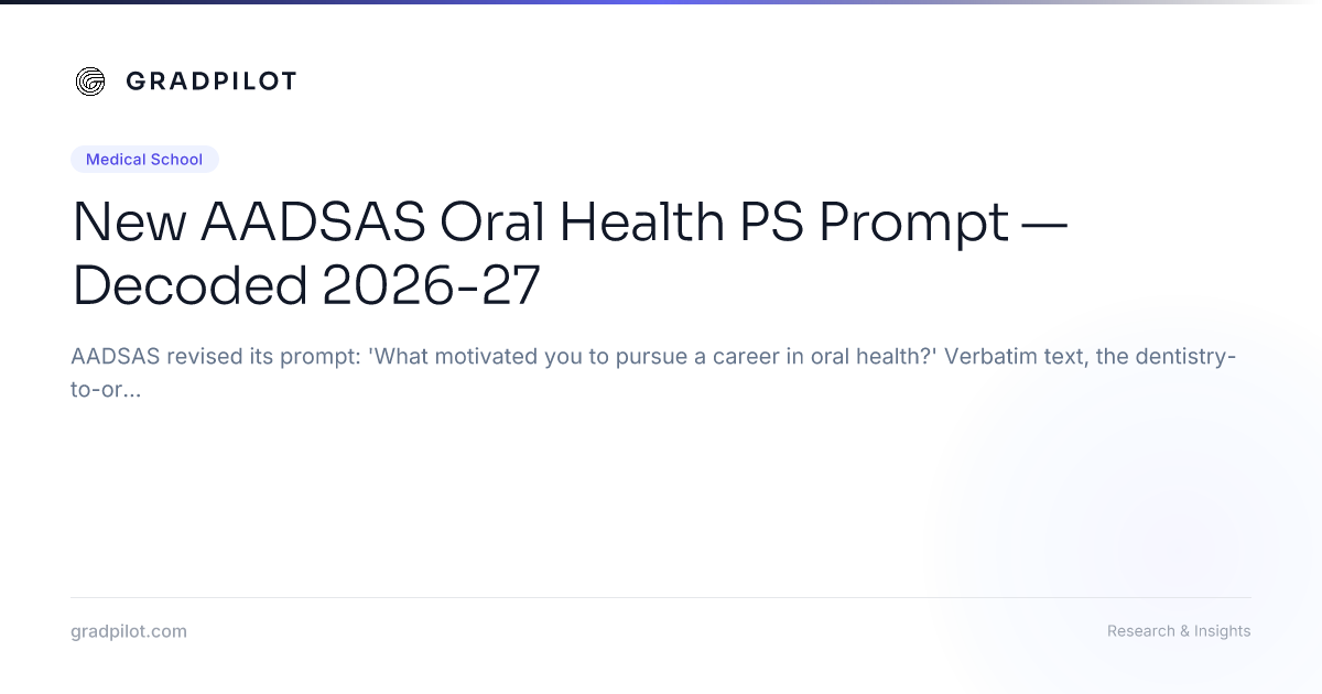 New AADSAS Oral Health PS Prompt — Decoded 2026-27 - GradPilot