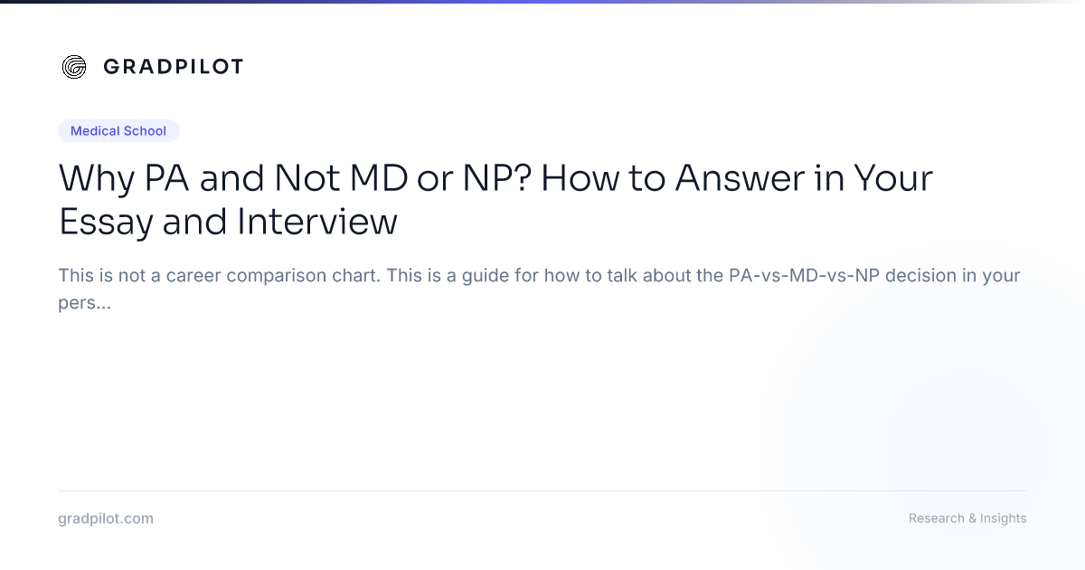 Why PA and Not MD or NP? How to Answer in Your Essay and Interview ...